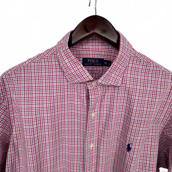 Ralph Lauren | Shirts | Polo Ralph Lauren Shirt Mens Xl Pink Check Long ...